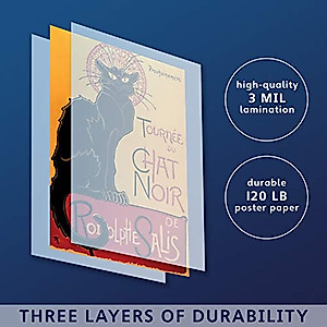 PalaceLearning Tournée du Chat Noir by Theophile Alexandre Steinlen - 1896 - The Black Cat - Vintage Poster Print (Laminated, 18" x 24")