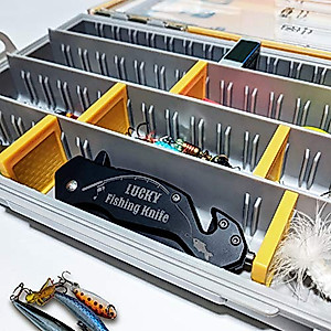 Lucky Fishing Knife - Fisherman Gifts for Men - Engraved Pocket Knife - Gift Idea for Fishers - Fisherman Gifts for Husband, Friend, Dad, Grandpa, Coworker - Father's Day, Christmas Gift (Lucky Knife)