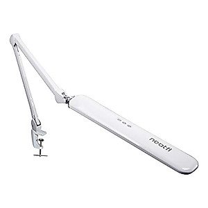Neatfi Elite HD XL Task Lamp with Clamp, 90PCS SMD LED, 6000–7000K, Super Bright Desk Lamp, Eye-Caring, Non-Polar Dimming (17 Inches, White)