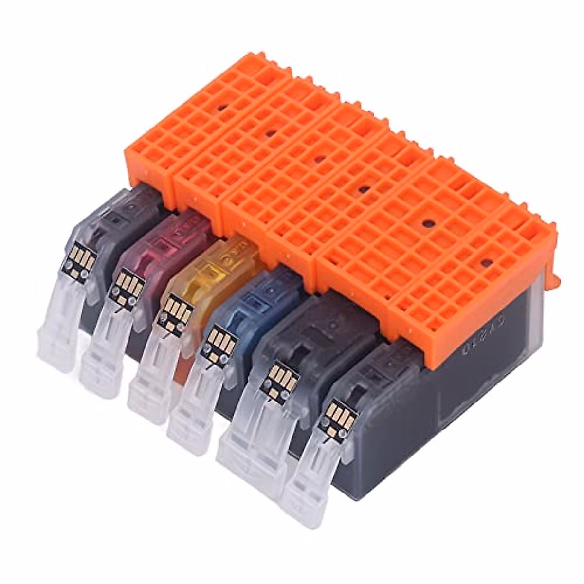 Hilitand Multi Colors Inkjet Cartridge ABS Housing Printer Ink Cartridges Smoothly Ink Output Inkjet Cartridge for Printer Part Replacement (BK BK C M Y GY 6 Colors)