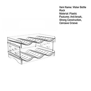 Hesitroad Bottle Storage Rack Stable Structure Pantry Fridge Drink Organizer 1 Set Anti-Crack Clear