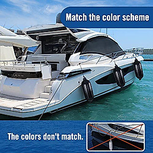 Affordura Boat Fender 4 Pack Boat Bumpers Fenders with 4 Ropes, Boat Bumpers for Pontoon Boat Fenders Inflatable (Black, 6.5 inch)