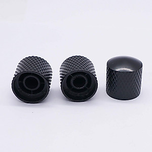 Taiss/3pcs Electric Guitar Knobs,Potentiometer knob,Volume Tone Control Knobs,Black Metal Dome Knobs,Bass Volume Tone Knob,Suitable for 6mm Shaft Knob-11BK