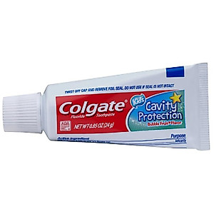 Colgate Kids Cavity Protection Fluoride Toothpaste, Bubble Fruit Flavor, Travel Size 0.85 oz (24g) - Pack of 6
