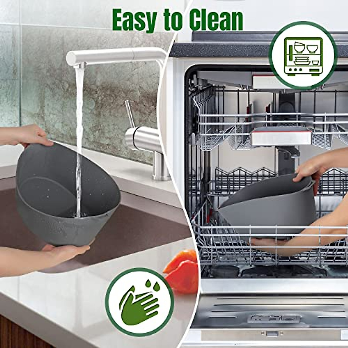 Silicone Slow Cooker Liners, FRTIM Reusable Crock Pot Liners Fit 7-8 Quart Oval Slow Cookers Leakproof Dishwasher Safe Cooking Pot Liner 1PCS - Grey