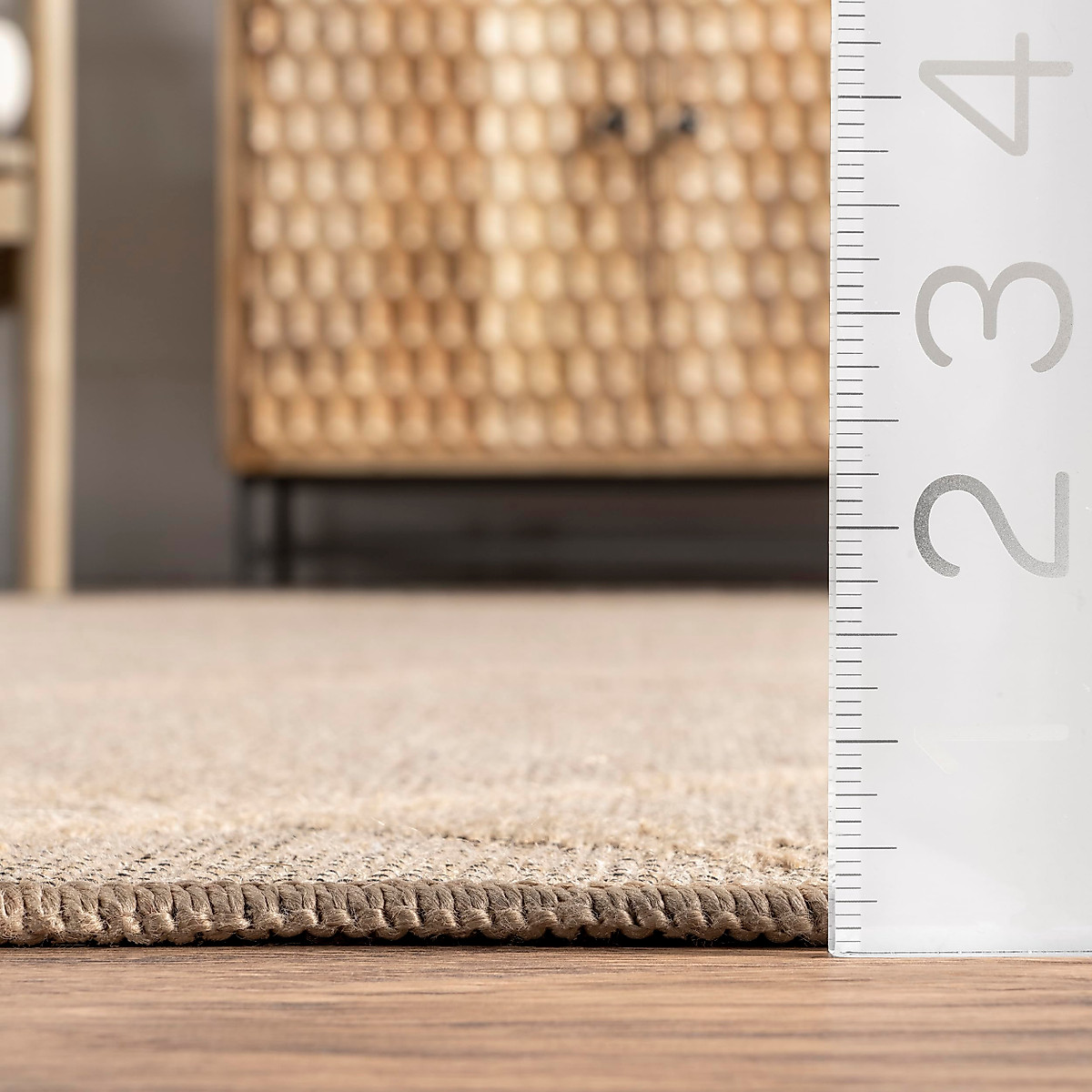 nuLOOM Diamond Trellis Jute Area Rug, 4x6, Natural