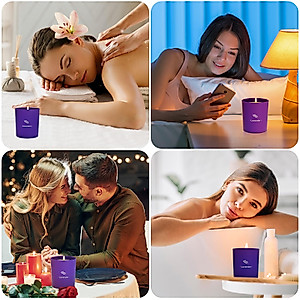 TranquilBliss Lavender Candles for Home Scented, 8 oz Scented Candles Present, Purple Jar Candles, Soy Candles for Women, 45 Hour Long-Lasting Burn Scented Candles for Birthday - 1 Pack