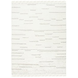 Safavieh Casablanca Shag Collection 8' x 10' Ivory CSB454A Handmade Moroccan Tassel Wool Area Rug