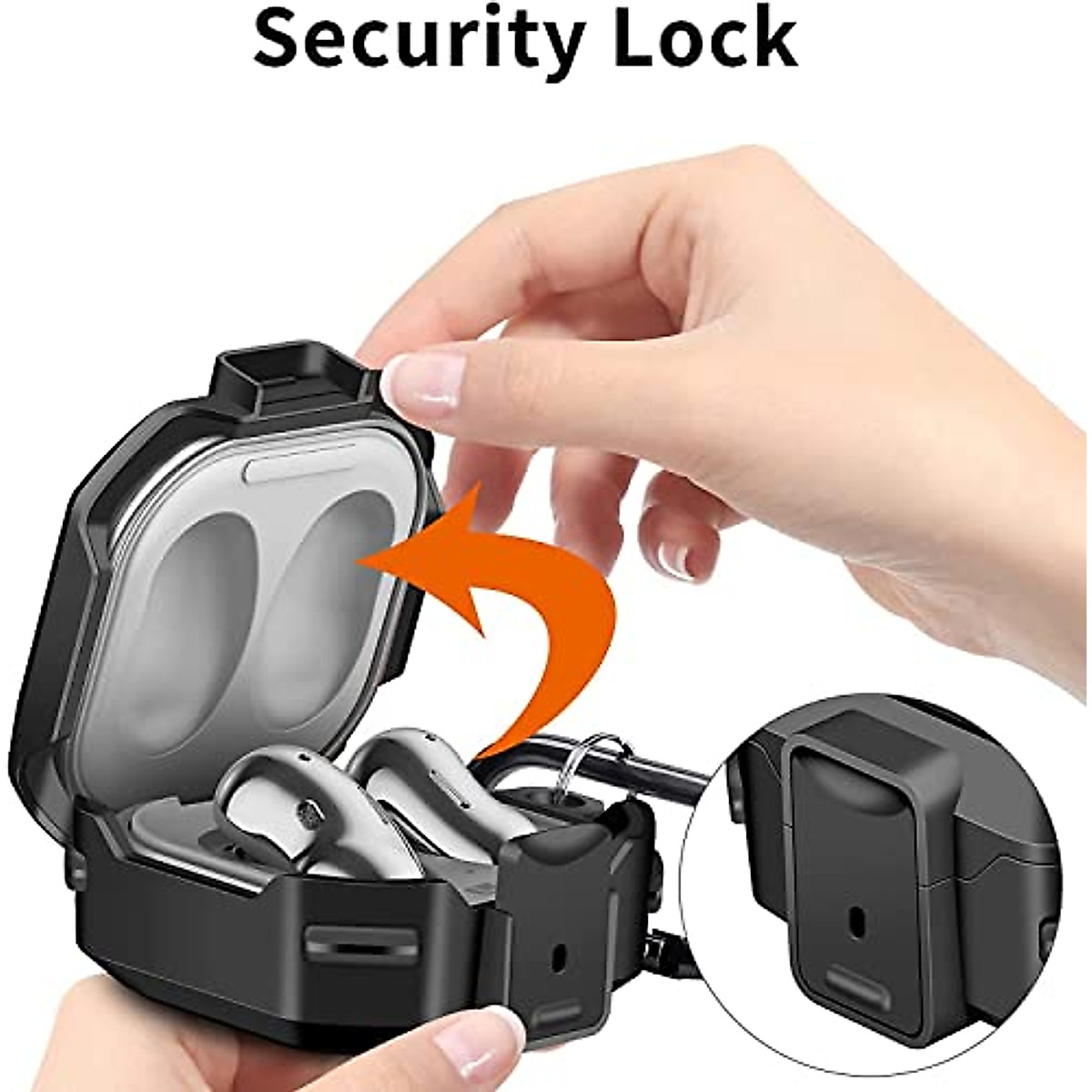 Case for Galaxy Buds 2 Pro/Galaxy Buds 2 / Galaxy Buds Pro/Galaxy Buds Live,Full-Body TPU Rugged Shockproof Cool Hard Protective Case Cover for Galaxy Buds Charging Case for Women Men (Black)