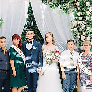 Generic 2 Pcs Mother of the Bride and Groom Sashes with Rose Gold Foil, White Bachelorette Party Sash for Bridal Shower Engagement Supplies Gifts Wedding Accessories, ZY-005MotherBG2Sash