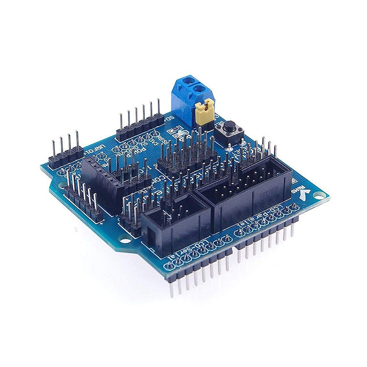 DAOKI Sensor Shield V5.0 Expansion Board UNO MEGA R3 V5 for Arduino Electronic Building Blocks of Robot Genuino System with Dupont Cable + Power Wire