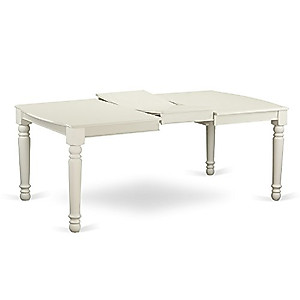 East West Furniture Dover 9 Piece Room Furniture Set Includes a Rectangle Wooden Table with Butterfly Leaf and 8 Kitchen Dining Chairs, 42x78 Inch, Linen White