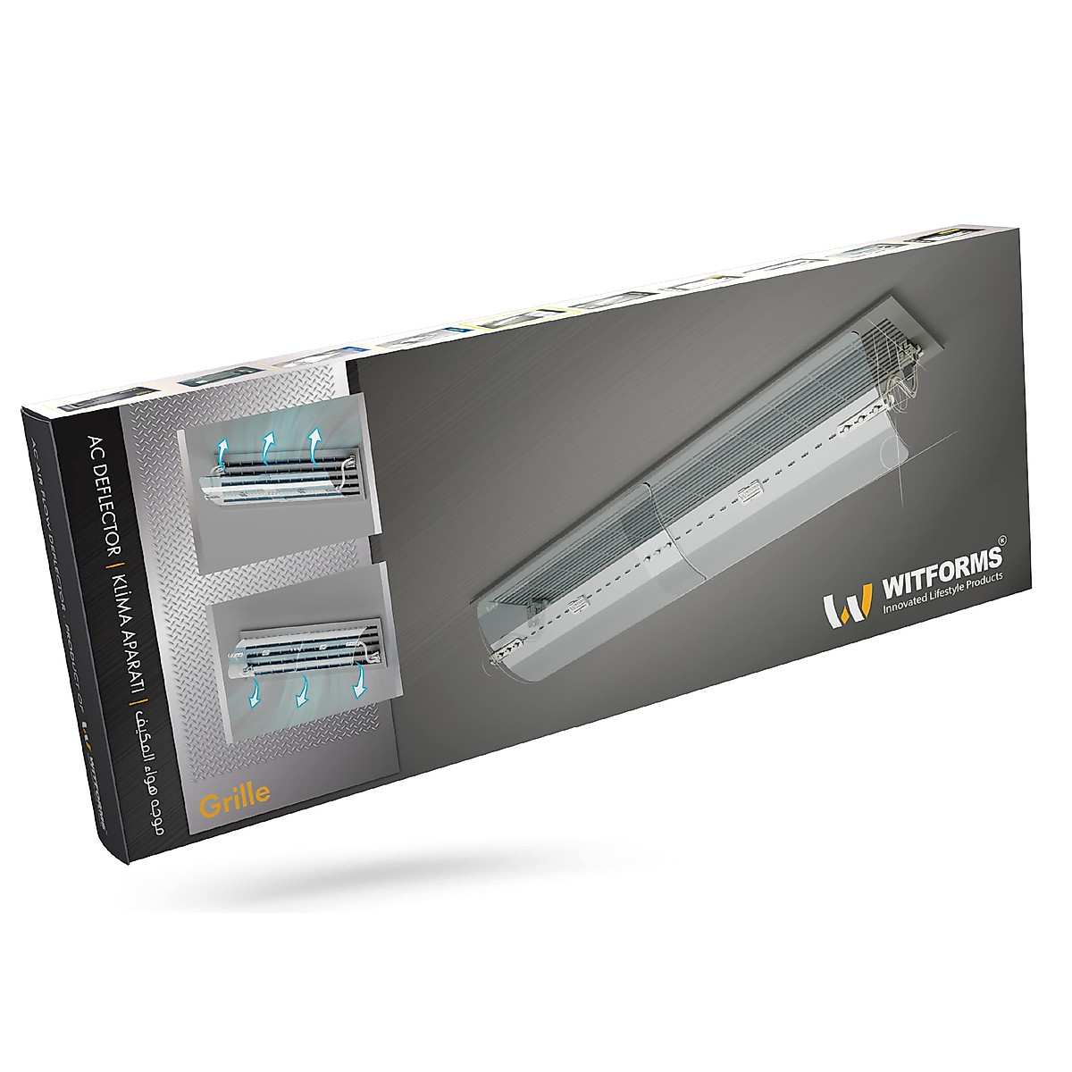 WITFORMS/Grille - Adjustable AC air Deflector Suitable for Central air conditioner's register and grille. Enhance Cooling and Heating Circulation - Length (60 to 110 cm)