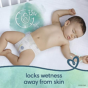 Diapers Size 5, 132 Count and Baby Wipes - Pampers Pure Protection Diapers and Aqua Pure 6X Pop-Top Sensitive Water Baby Wipes, 336 Count (Packaging May Vary)