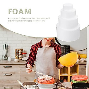 Abaodam 4pcs Cake Embryo Model Foam Cake Model Cake Foam Cake Decorating Stand Cilindros Para Decoraciones De Fiestas Piec Cake Decorating Model Foams With Cover White Decorative Frame