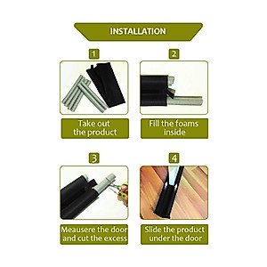 Sapphire Home Under Door Draft Stopper, 30 to 36 Inch Adjustable Waterproof Double Draft Blocker (Brown)