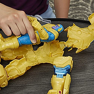 Avengers Hasbro Marvel Mech Strike 9-inch Action Figure Toy Infinity Mech Suit Thanos and Blade Weapon Accessory, for Kids Ages 4 and Up