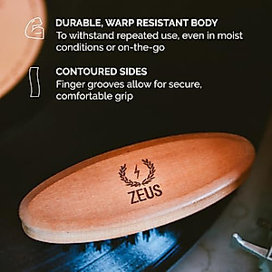 ZEUS Pocket Beard & Mustache Brush for Men, Travel Size Beard Brush, Firm Boar Bristles (Made in Germany) N91