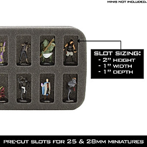 CASEMATIX Miniature Storage Hard Shell Figure Case - 30 Slot Figurine Carrying Case with Adjustable Shoulder Strap and Accessory Storage for Warhammer 40k, DND and More, Red