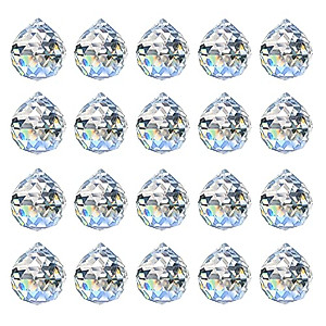 MerryNine 20 Pack Crystal Ball 0.8"/20mm Prism Sun Shine Catcher Rainbow Pendants Maker, Hanging Crystals Prisms for Windows, for Feng Shui, for Gift (Clear)