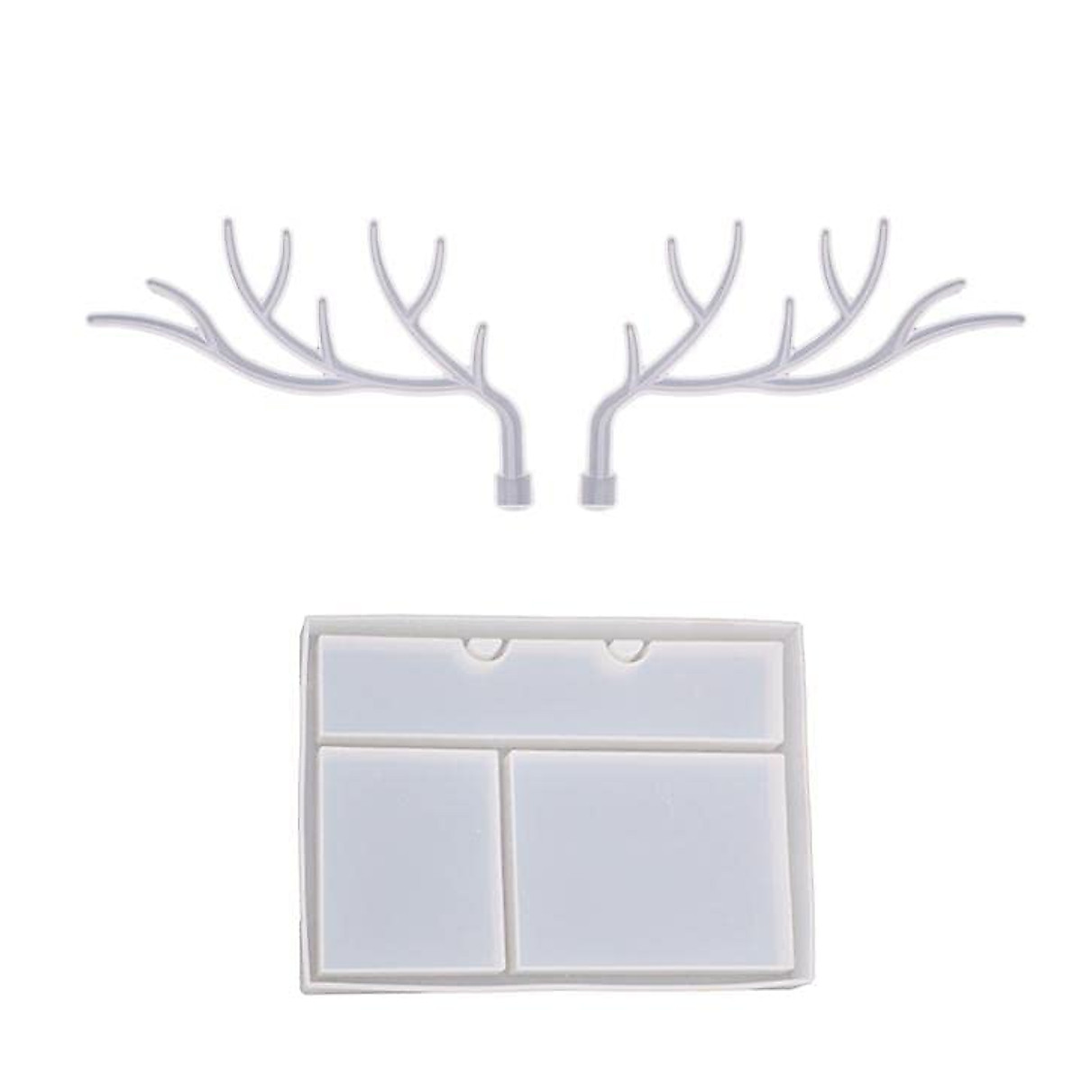 YIRUZWRD Deer Horn Silicone Molds Tree Branch Shaped Jewelry Display Holder Tray Mold Stand for Home Decoration Ring Pendant Show