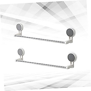 Wall Mounted Towel Holder 2pcs Suction Cup Towel bar Suction Cup Towel Rack Towel Rack with Shelf White Pot Cover Shelf Towel Shelf Pot Cover Rack no Trace Lid Rack Individual