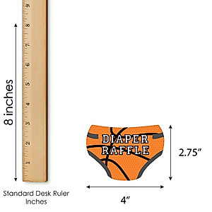 Big Dot of Happiness Nothin' but Net - Basketball - Diaper Shaped Raffle Ticket Inserts - Baby Shower Activities - Diaper Raffle Game - Set of 24