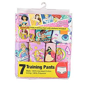 Disney Girls' Toddler Princess Potty Training Pants Multipack, PrinTraining7pk, 4T