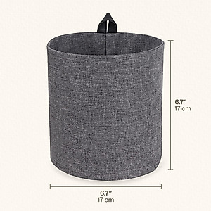 Bigso Soft Hang Around Hanging Storage Basket Small | Hanging Wall Basket for Organizing Everyday Necessities | Collapsible Wall Hanging Storage Basket for Closets | 6.7″x6.7″ | Small | Grey