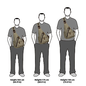 Canvas Sling Bag - Small Crossbody Backpack Shoulder Casual Daypack Rucksack for Men Women Outdoor Cycling Hiking Travel