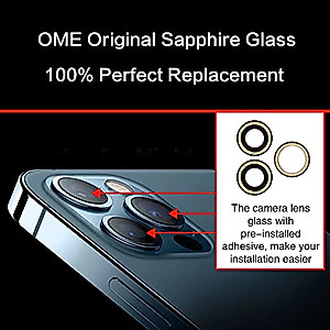 2PCS ASDAWN Back Rear Camera Lens Glass Replacement for iPhone 12 Pro 6.1 Inches with Pre-Installed Adhesive,Back Lens Glass with Installation Manual + Repair Tool Set