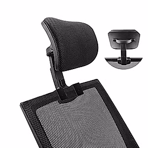 Office Chair Headrest Attachment Universal, Head Support Cushion for Any Desk Chair, Elastic Sponge Head Pillow for Ergonomic Executive Chair, Adjustable Height & Angle Upholstered, Chair Not Included