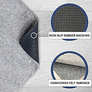 RUGPADUSA - Dual Surface - 8'x10' - 3/8" Thick - Felt + Rubber - Enhanced Non-Slip Rug Pad - Adds Comfort and Protection - for Hard Surface Floors