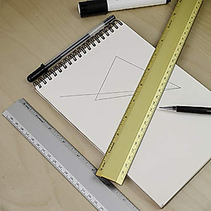 Alumicolor Aluminum Desk Ruler, 12IN, Black