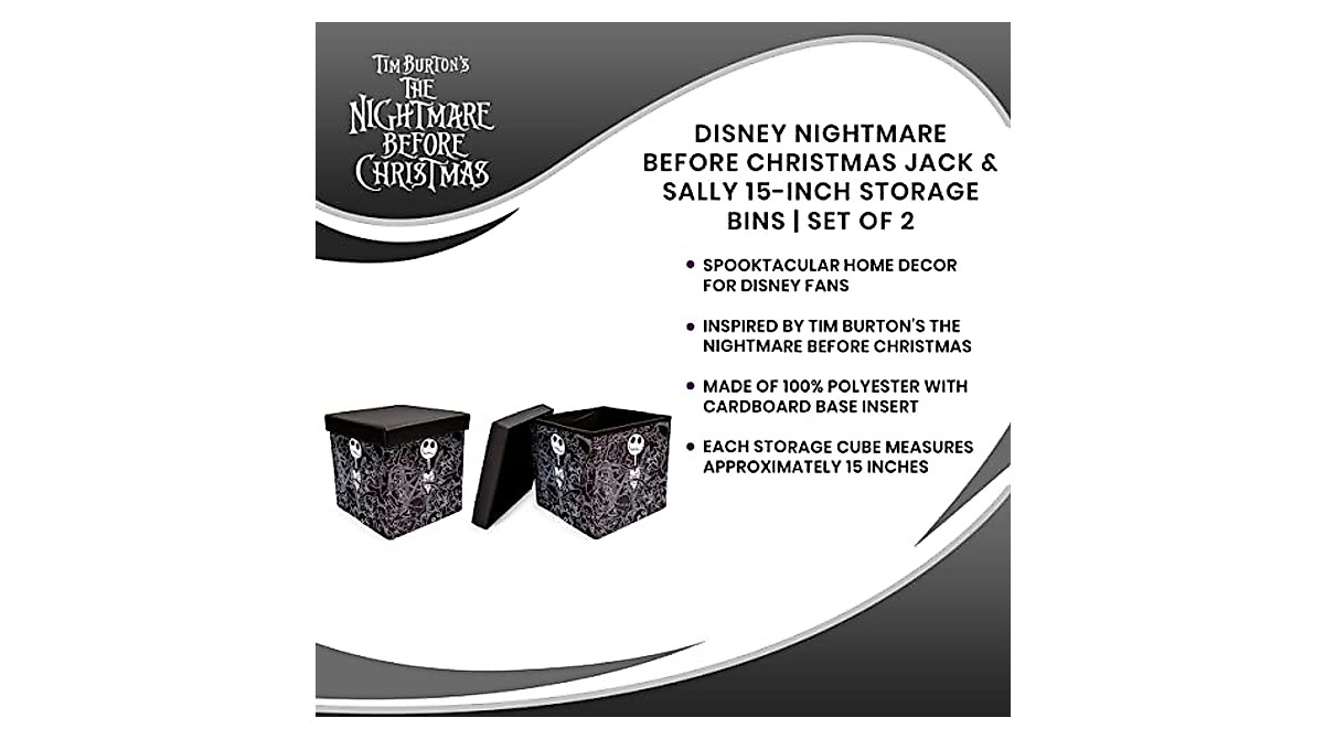 Nightmare Before Christmas Jack Skellington Storage Bins Set - Disney