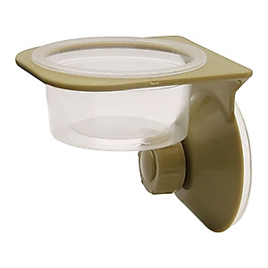 2 Pack Reptile Feeder Gecko Lizard Feeding Cup with Suction Cup, Reptile Food Water Feeder Dish with 6 pcs Cups for Geckos,Chameleon Lizard (Single)