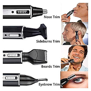 xuemml HHWKSJ Nose and Ear Hair Trimmer, Professional Painless Nose Hair Remover for Men and Women, Waterproof Stainless Steel Head, Dual Edge Blades, Mute Motor, Cleaning Brush