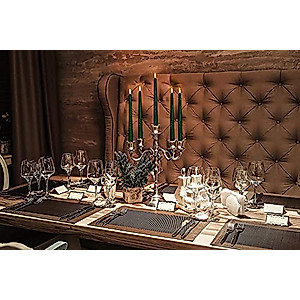 Hyoola 12 Pack Tall Taper Candles - 10 Inch Hunter Green Dripless, Unscented Dinner Candle - Paraffin Wax with Cotton Wicks - 8 Hour Burn Time