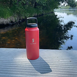 Aquapelli Vacuum Insulated Water Bottle, 34 ounces, Aurora Red
