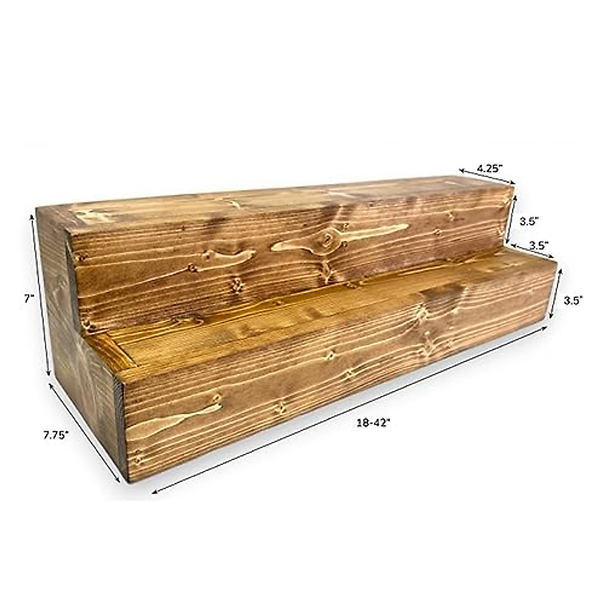 Tiered Bottle Shelf | 2 Tier Liquor Bottle Display | Bar Organization | Display Shelf | Wine Shelf | Bar Display | Kitchen Counter Shelf (30", Black)