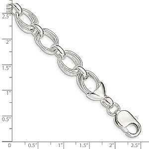 IceCarats 925 Sterling Silver Link Chain Bracelet 7.5 inch