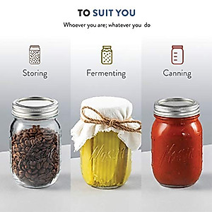 Paksh Novelty 16 Oz Mason Jars with Lids, 5-Pack - Glass Food Storage & Canning