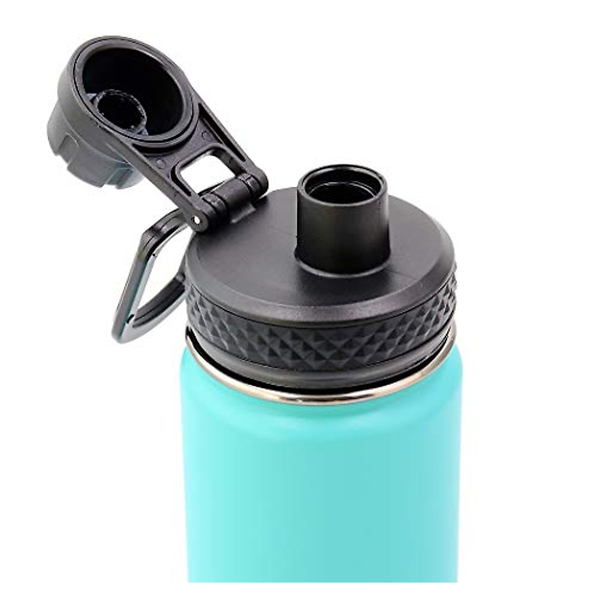 Colorful PoPo 12 oz Kids Stainless Steel Water Bottle, Double Wall Vacuum Insulated Tumbler Thermoses with Wide Mouth Leakproof Spout Lid - Teal