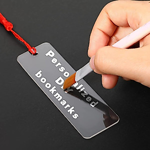 60 Pcs Acrylic Bookmark Blanks, 30Pcs Clear Acrylic Craft Bookmarks with 30 Pieces Colorful Tassel for Christmas Gift Stocking Stuffers DIY Bookmarks Crafts Projects (4.75 x 1Inch)