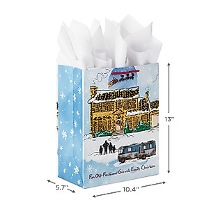 Hallmark 13" Large National Lampoon's Christmas Vacation Gift Bag with Tissue Paper ("Fun Old-Fashioned Griswold Family Christmas") for Kids, Dads, Grandparents, Friends