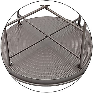 Yusong Coffee Table, Boho-Chic Hammered Metal Tray Coffee Table, Mahdavi Round Coffee Tea Table, Living Room Tables for Storage and Display, Brushed Silver