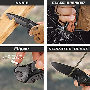 Gifts for Him Men Husband, Christmas Stocking Stuffers, Anniversary Birthday Gifts ideas for Him, Engraved Pocket Knife, Wooden Handle Folding Knife with Wood Box, Unique Outdoor Camping Hiking Tool