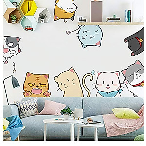 Buer Homie Wall Stickers, Cats and Kitten Pattern, Nursery Murals for Kids Bedroom