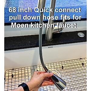 Moen 150259 Pull Down Hose Kit for Kitchen Sink Faucet - 68" Quick Connect Replacement Part Compatible With 150259/187108 Reflex
