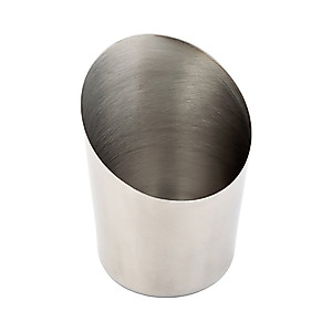 Met Lux 3.4 x 4.5 Inch French Fry Cup, 1 Tapered French Fry Holder - Satin Finish, Durable, Stainless Steel Fry Cup, For Serving Chips, Onion Rings, Tater Tots, or Vegetables - Restaurantware